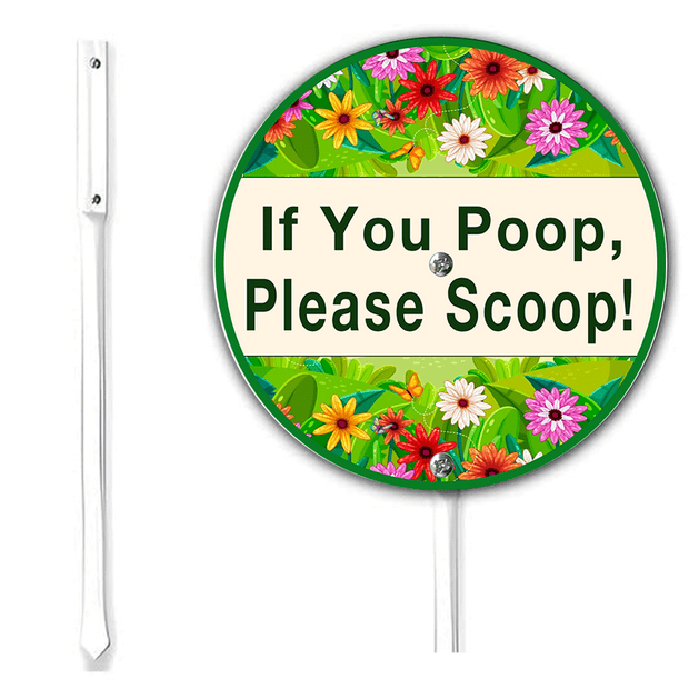 Kurmntregon If You Poop,Please Scoop Yard Sign No Poop No Peeing Garden ...