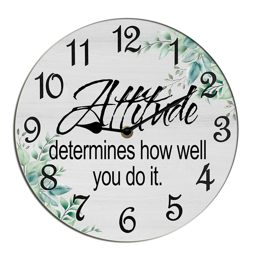 Kurmntregon Inspirational Wall Clock Attitude Motivational Sayings ...