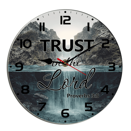 Kurmntregon Inspirational Waterfall Trust Wall Clock Christian Faith ...