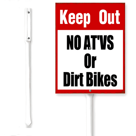 Kurmntregon Keep Out No At'Vs Or Dirt Bikes Yard Sign With Stake ...