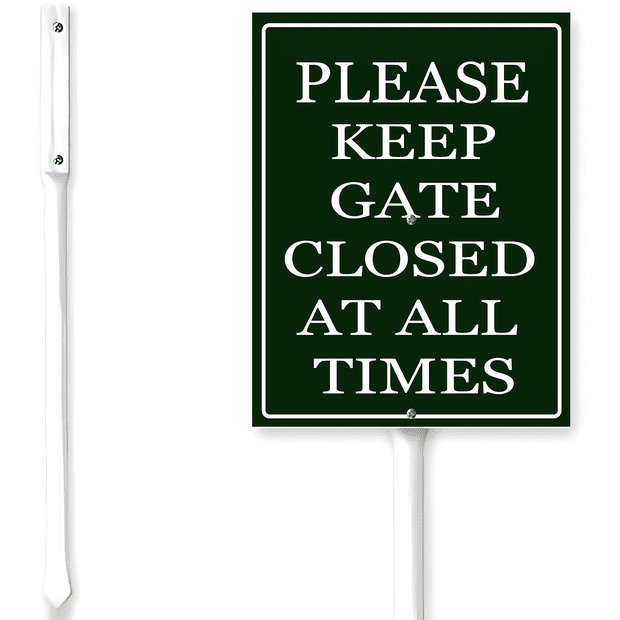 Kurmntregon Keep Gate Closed Sign With Stake Keep Gate Closed Yard Sign ...