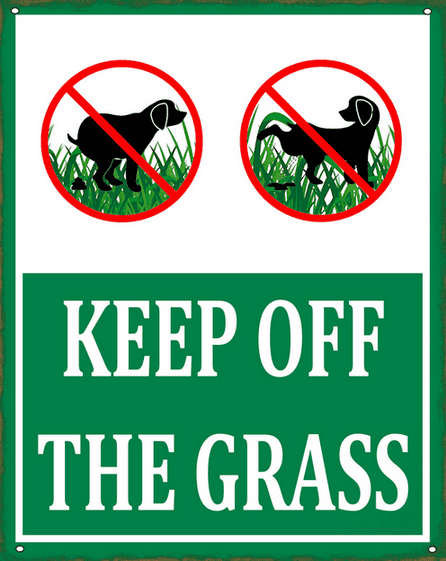 Kurmntregon Keep Off The Grass Aluminum Sign Dog No Poop & Pee Zone ...