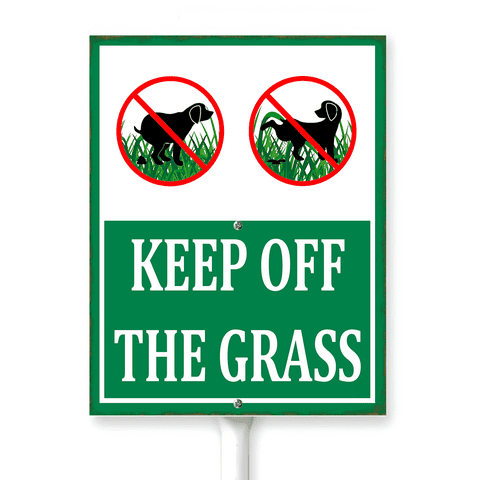 Kurmntregon Keep Off The Grass Yard Sign With Stake Dog No Poop & Pee ...