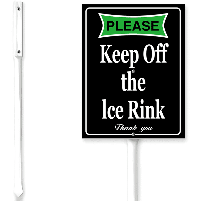 Kurmntregon Keep Off The Ice Rink Yard Sign With Stake Keep Off Caution ...