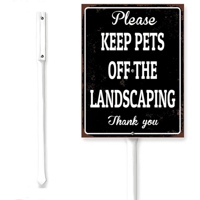 Kurmntregon Keep Pets Off The Landscaping Yard Sign With Stake No Dogs ...