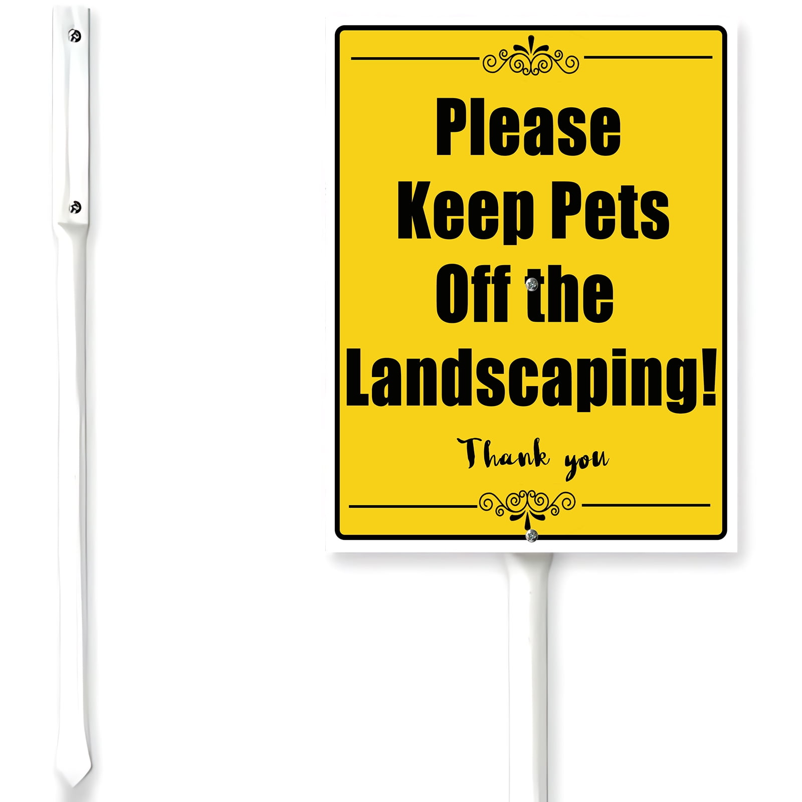 Kurmntregon Keep Pets Off The Landscaping Yard Sign With Stake Aluminum ...