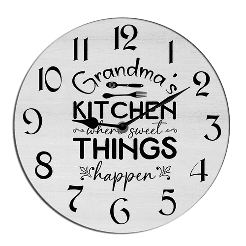 Kurmntregon Kitchen Quote Saying Wall Clock Grandma's Kitchen Where ...