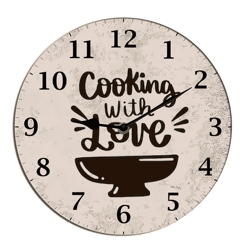 Kurmntregon Kitchen Wall Clock Cooking With Love Wall Clock Wooden Wall ...