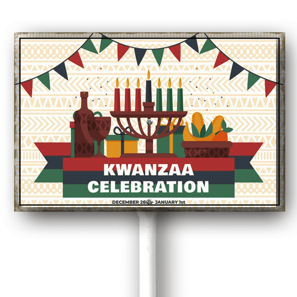 Kurmntregon Kwanzaa Yard Sign With Stake Kwanzaa Candles Garden Sign ...