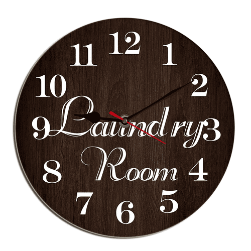 Kurmntregon Laundry Room Wall Clock Laundry Room Wooden Xmas Winter ...