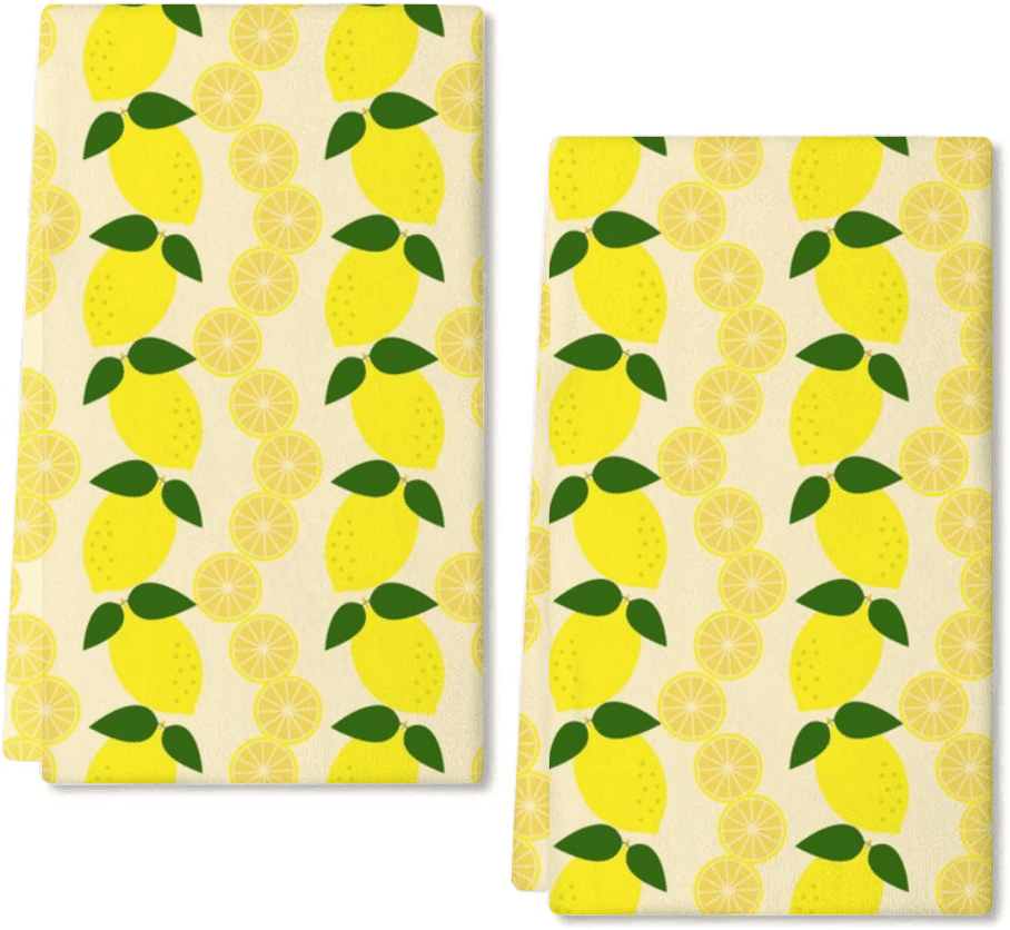 Kurmntregon Lemon Absorbent Kitchen Towels Fruit Dish Towels For Drying ...