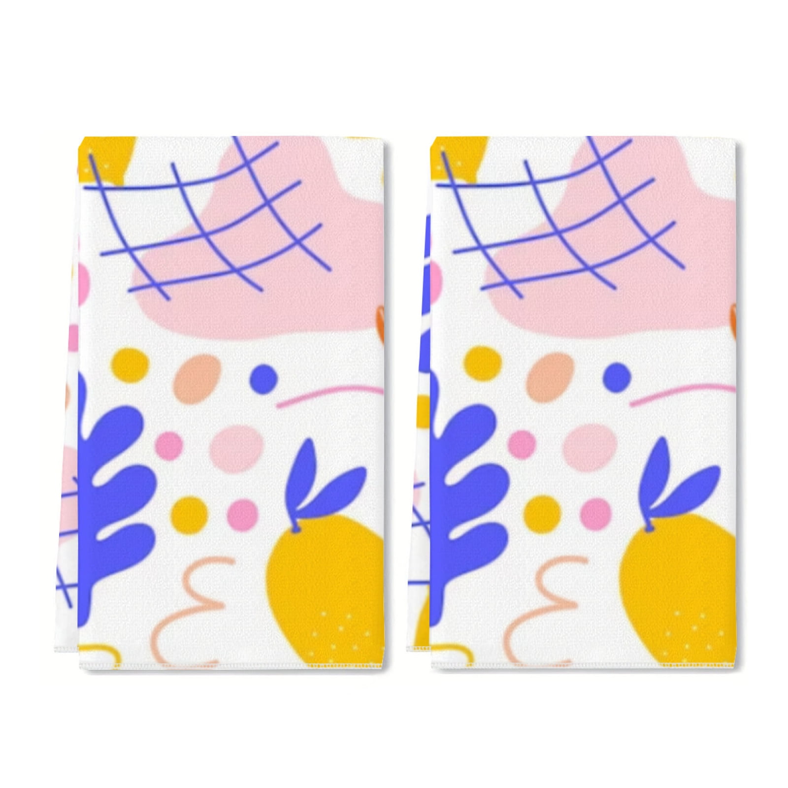 Kurmntregon Lemon Boho Kitchen Tows (16x24inch) Summer Fruit Hand ...