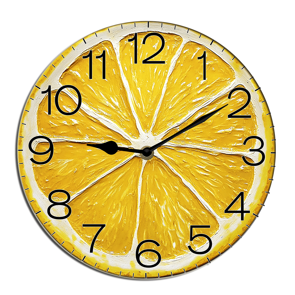 Kurmntregon Lemon Wall Clock Summer Fruit Slice Shop Hotel Decorative ...