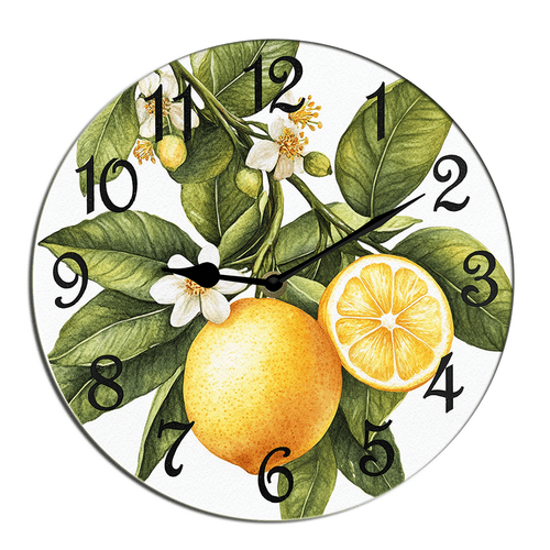 Kurmntregon Lemon Wall Clock Summer Fruit Wooden Clock Wooden Accurate ...