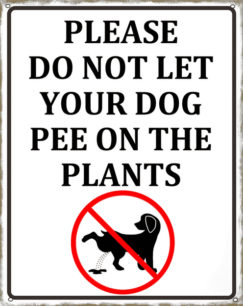 Kurmntregon Do Not Let Your Dog Pee On The Plants Aluminum Sign No Dogs ...