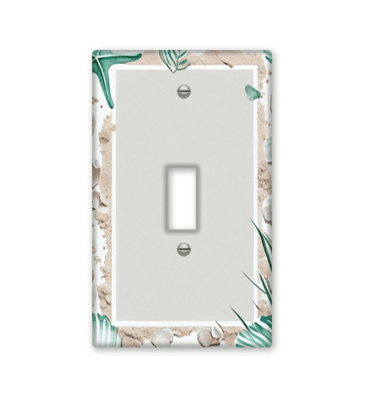 Kurmntregon Light Switch Cover Plate Beach Scene Sea Shells 1 Gang ...