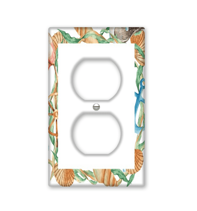 Kurmntregon Light Switch Cover Plate Decorative Seashells Nautical ...