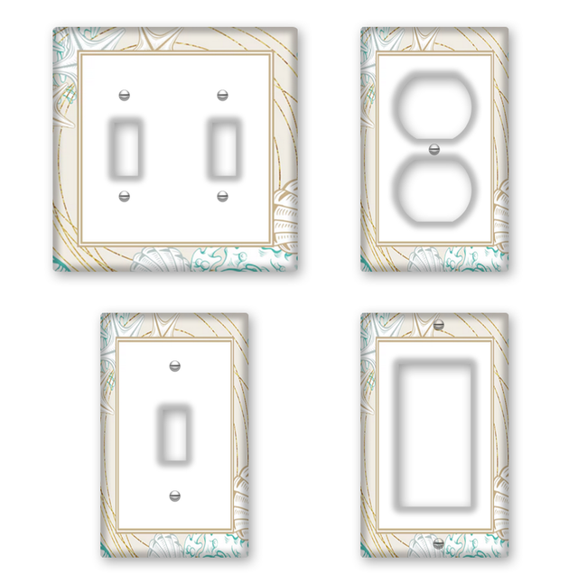 Kurmntregon Light Switch Cover Plate Drawing Sea Shells Seasonal Light ...