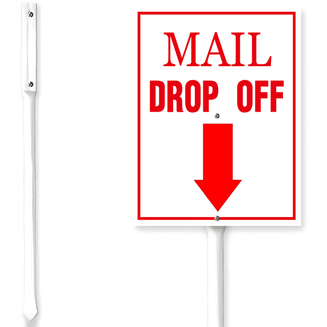 Kurmntregon Mail Drop Off Sign With Stake Mail Drop Off Yard Sign 6x4 ...