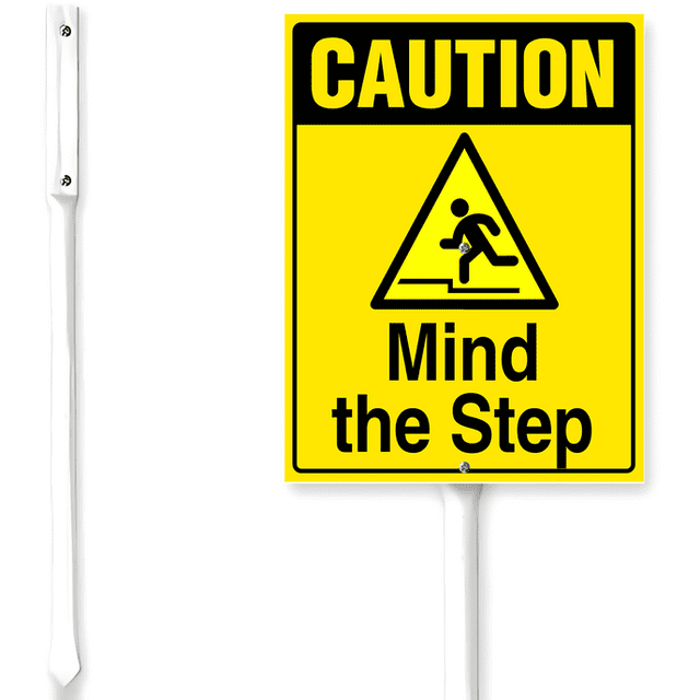 Kurmntregon Mind The Step Yard Sign With Stake Winter Snowfield Caution ...