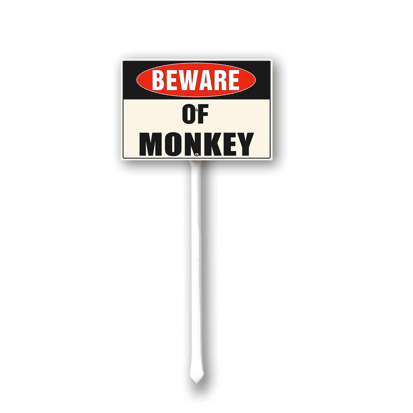 Kurmntregon Monkey Sign With Stake Beware Of Monkey Yard Sign 8x12inch ...