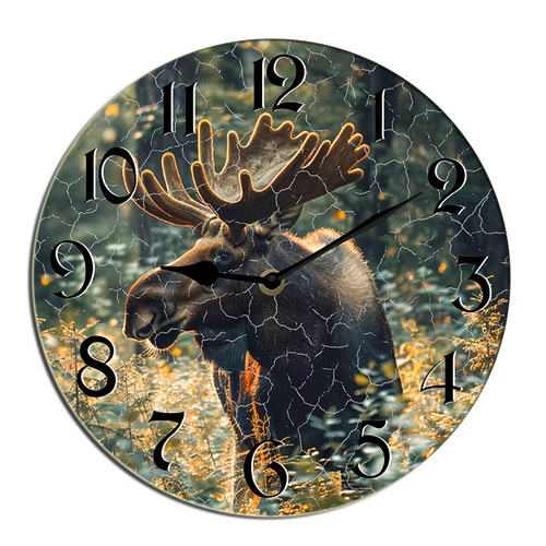 Kurmntregon Moose Wild 08 Wall Clock Wildlife Forest Decorative Wooden ...