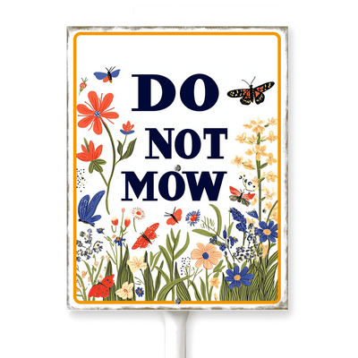 Kurmntregon Do Not Mow Garden Sign With Stake No Mow Zone Yard Decor ...