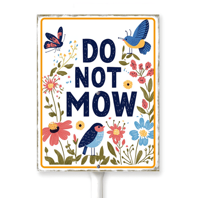 Kurmntregon Do Not Mow Garden Sign With Stake No Mow Zone Yard Decor ...
