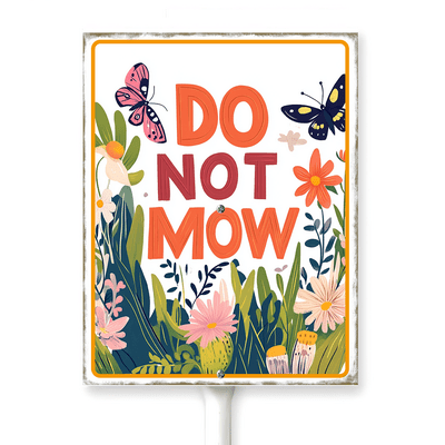 Kurmntregon Do Not Mow Garden Sign With Stake No Mow Zone Yard Decor ...