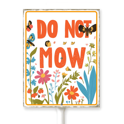Kurmntregon Do Not Mow Garden Sign With Stake No Mow Zone Yard Decor ...
