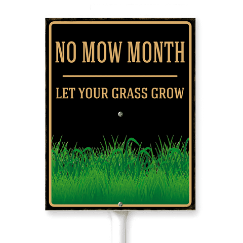 Kurmntregon No Mow Month Let Your Grass Grow Yard Sign With Stake No ...