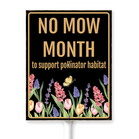 Kurmntregon No Mow Month To Support Pollinator Yard Sign With Stake ...
