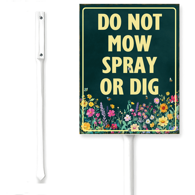 Kurmntregon Do Not Mow Spray Or Dig Yard Sign With Stake No Poop And ...