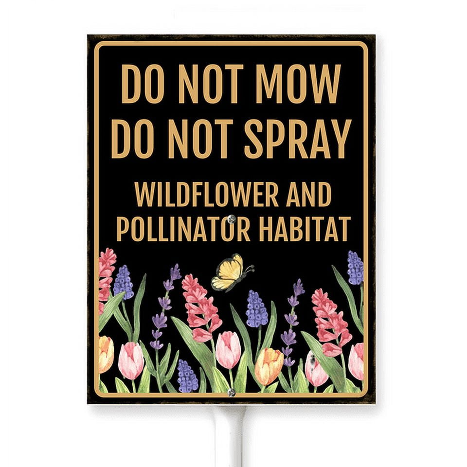 Kurmntregon Do Not Mow Do Not Spray Yard Sign With Stake Wildflower And ...
