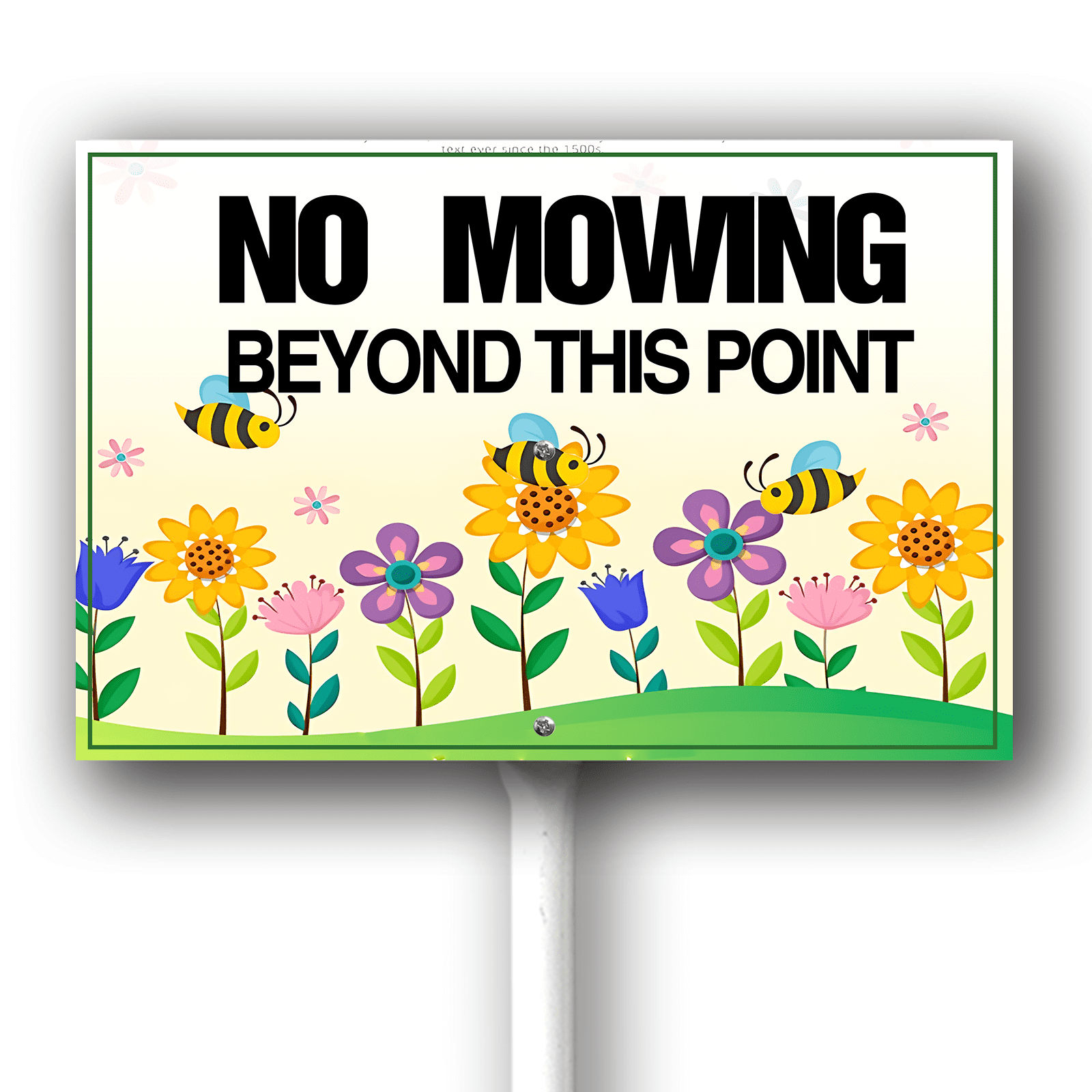 Kurmntregon No Mowing Sign With Stake Do Not Mow Yard Sign 8x12inch ...