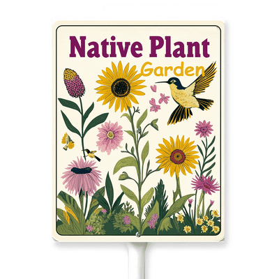 Kurmntregon Native Plant Garden Sign With Stake Pollinator Wildlife ...