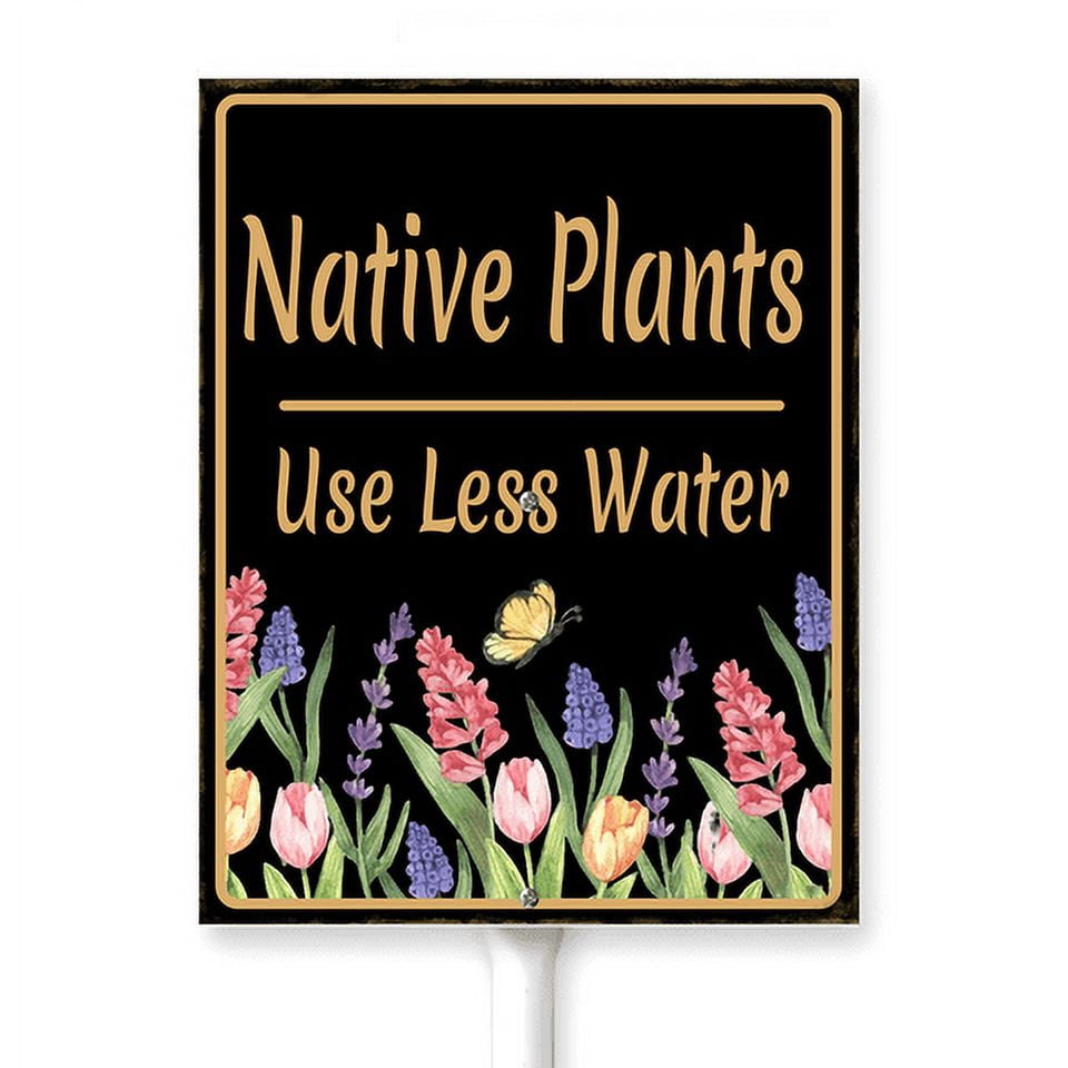 Kurmntregon Native Plants Use Less Water Yard Sign With Stake No Mow ...