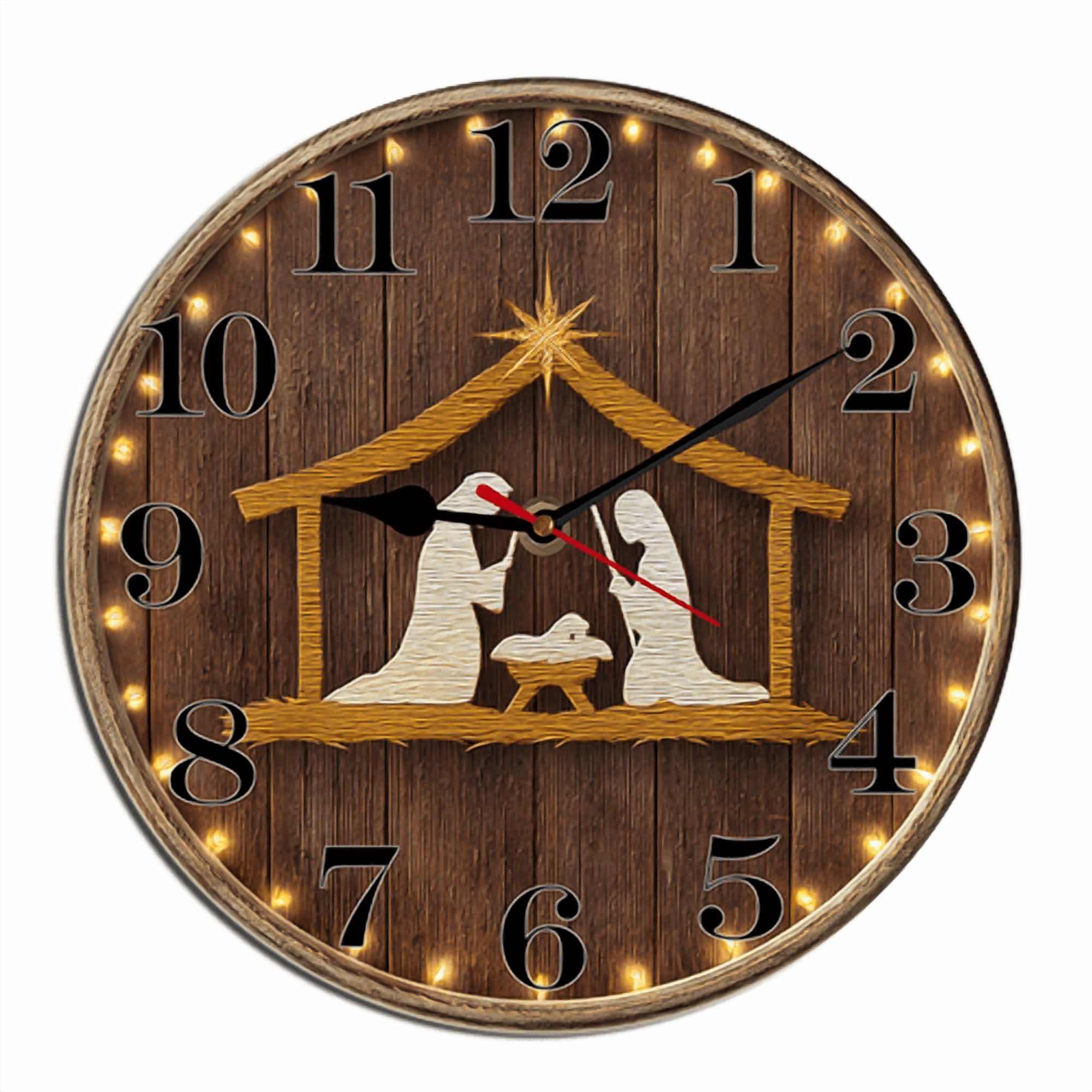Kurmntregon Nativity Scene Christian Christmas Wall Clock Birth Of ...