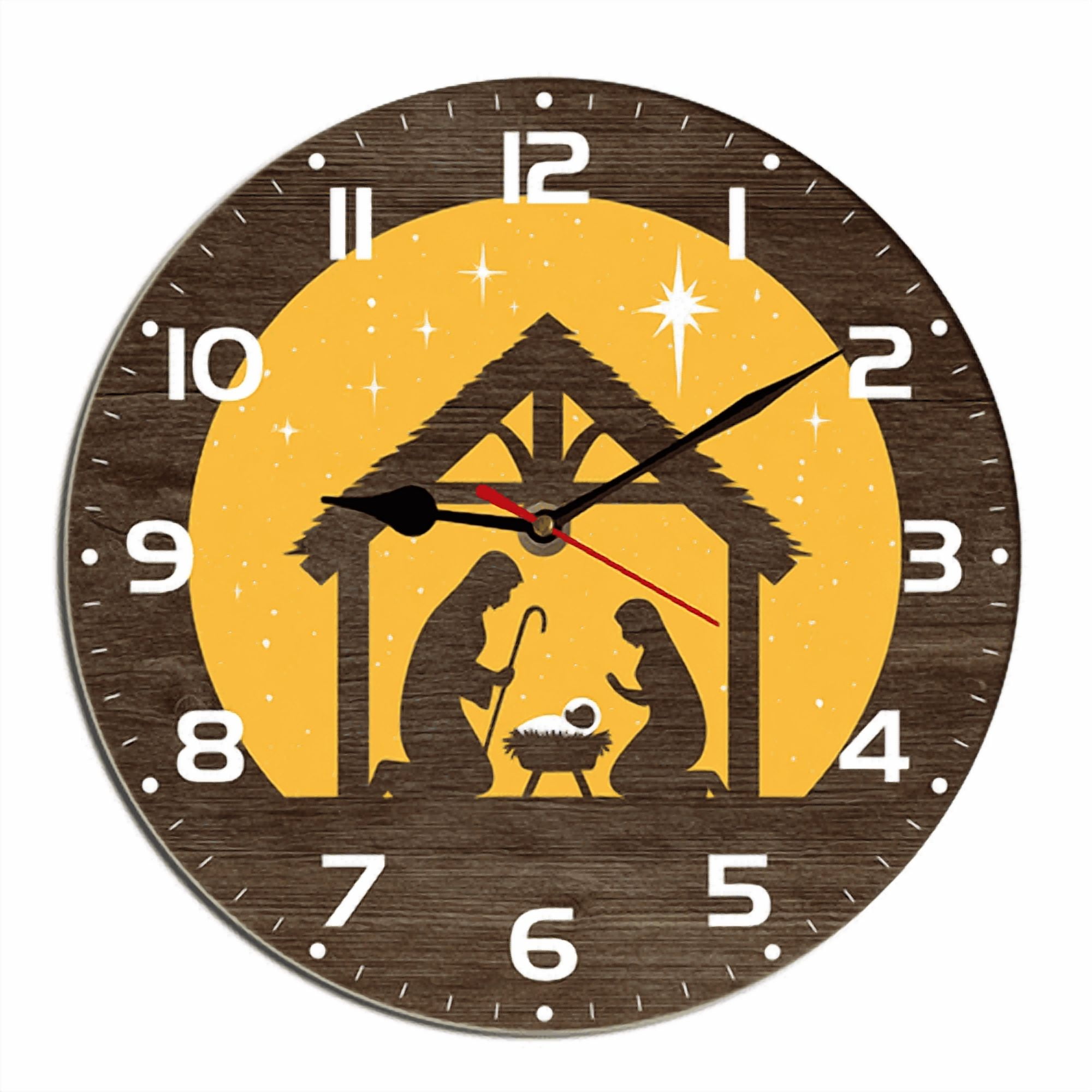 Kurmntregon Nativity Scene Christian Christmas Wall Clock Birth Of ...