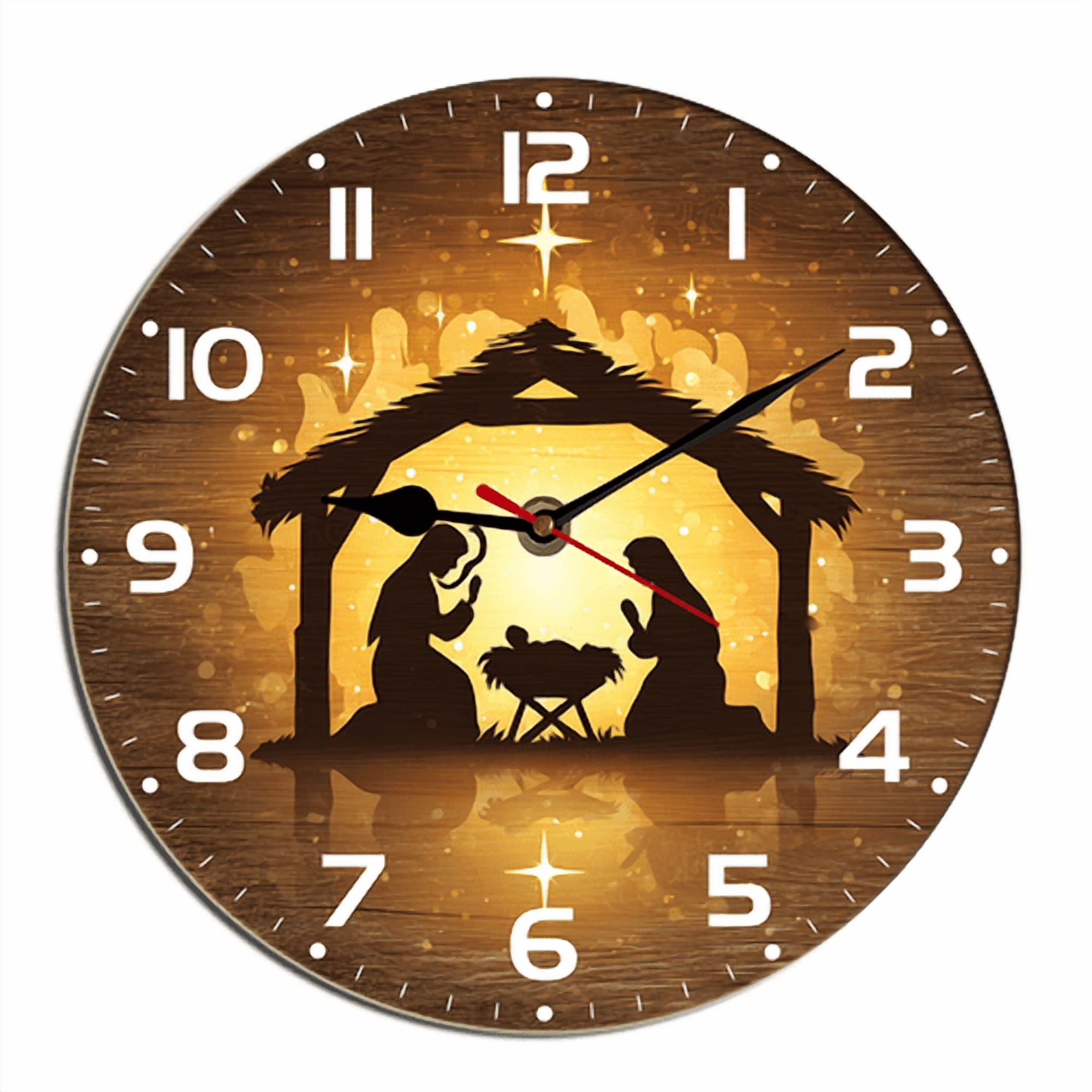 Kurmntregon Nativity Scene Christian Christmas Wall Clock Birth Of ...