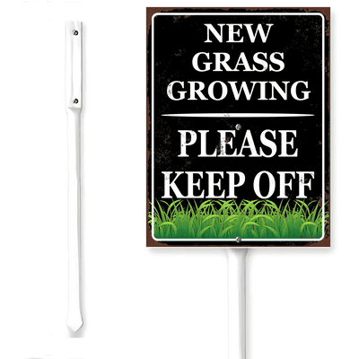 Kurmntregon New Grass Growing Please Keep Off Garden Sign With Stake ...