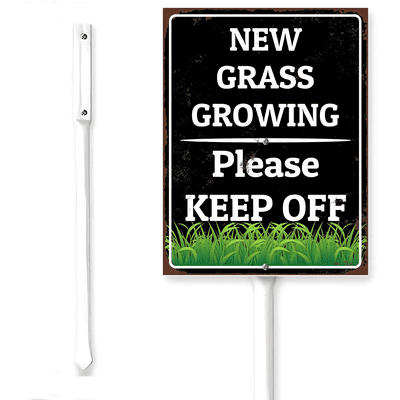 Kurmntregon New Grass Growing,Please Keep Off Yard Sign With Stake Keep ...