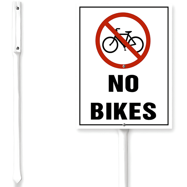 Kurmntregon No Bikes Sign With Stake 8x12 Inch No Bikes Yard Sign ...