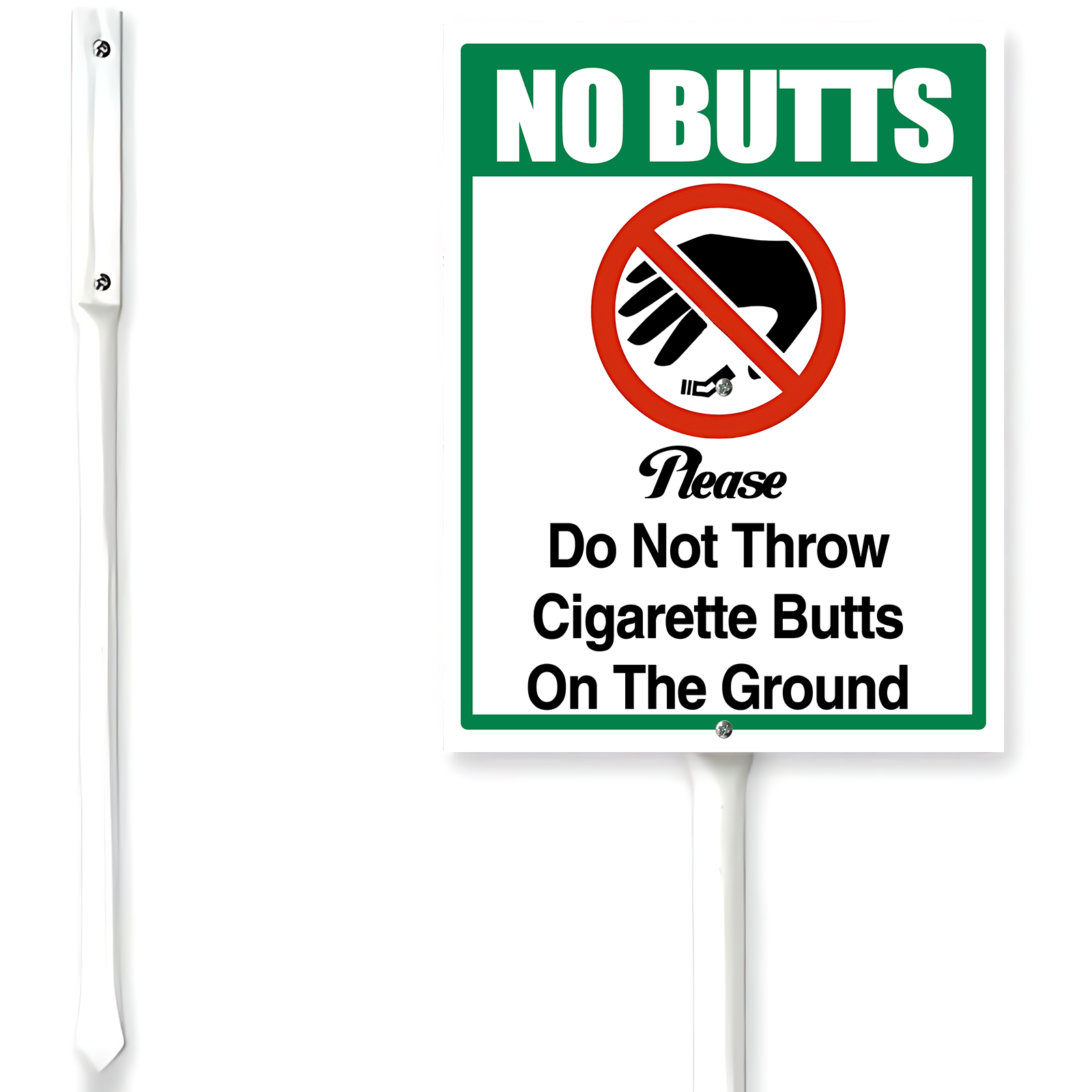 Kurmntregon No Cigarette Butts Signs With Stake No Butts Lawn Yard Sign ...