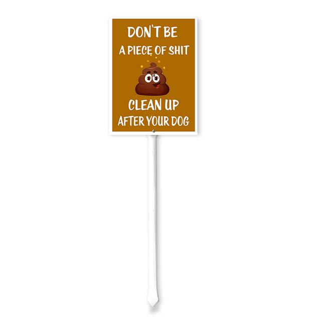 Kurmntregon No Dog Poop Signs For Yard Don't Be a Piece Of Sh*It Clean ...