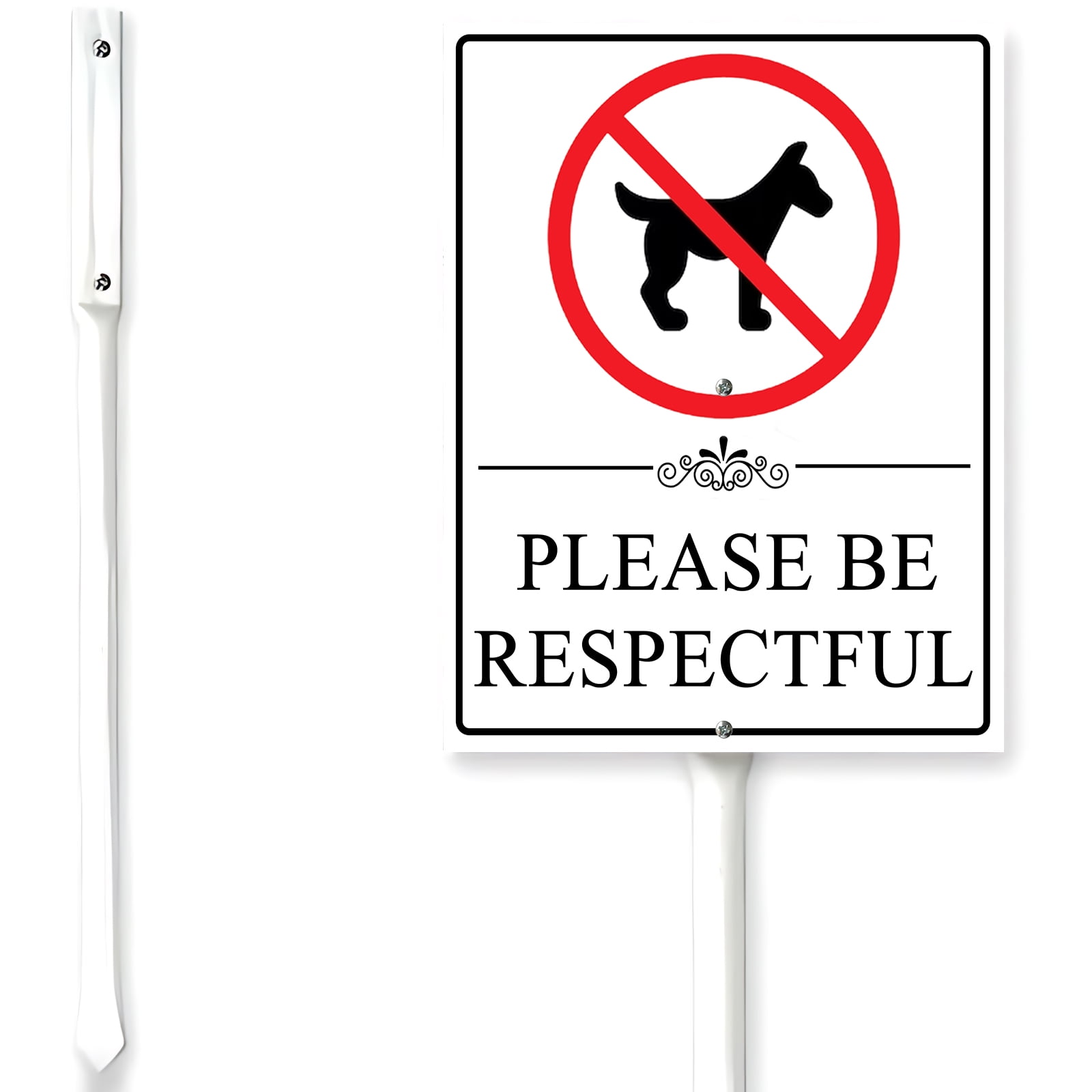 Kurmntregon No Dogs Please Be Respectful Yard Sign With Stake Aluminum ...