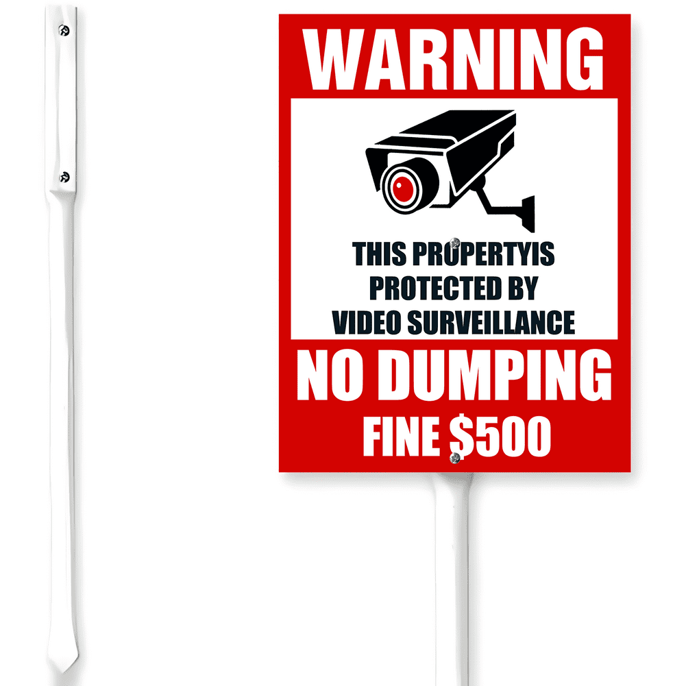 Kurmntregon No Dumping Sign With Stake No Dumping Yard Sign Fine $500 ...