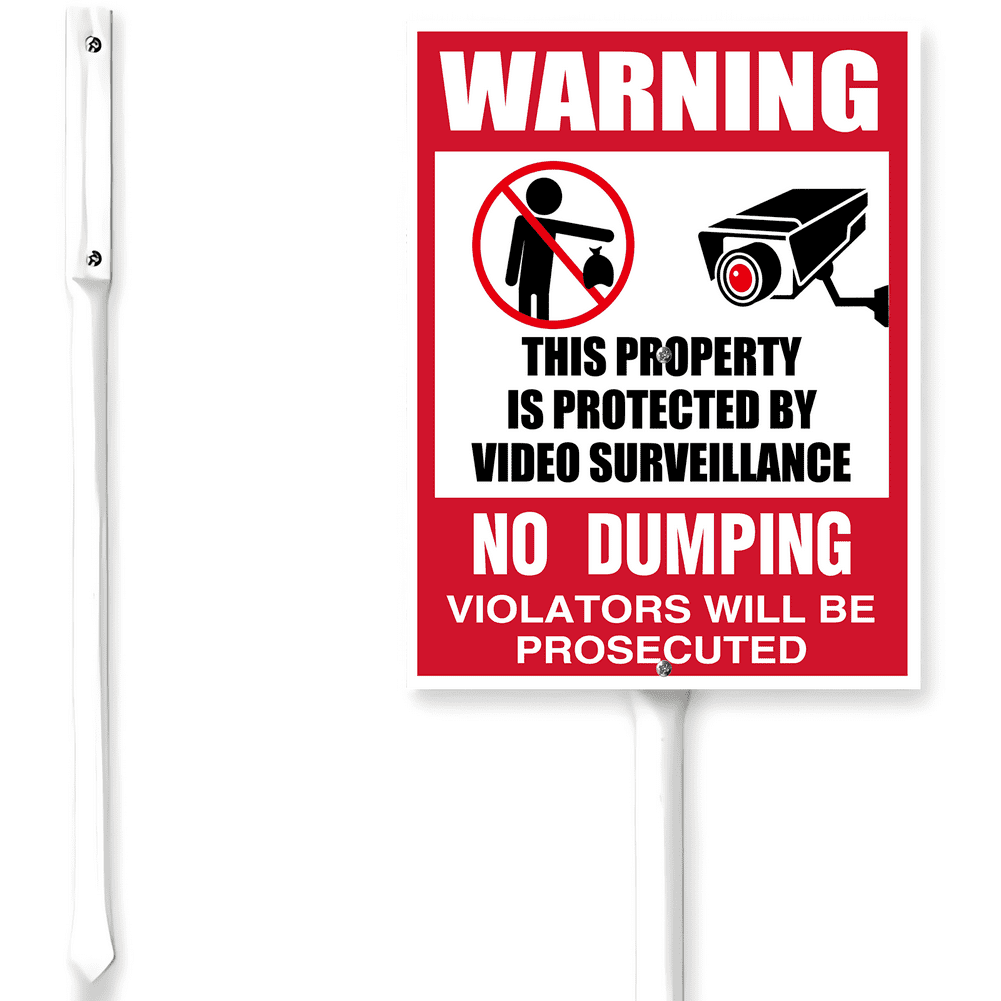Kurmntregon No Dumping Sign With Stake No Dumping Yard Sign Protected ...