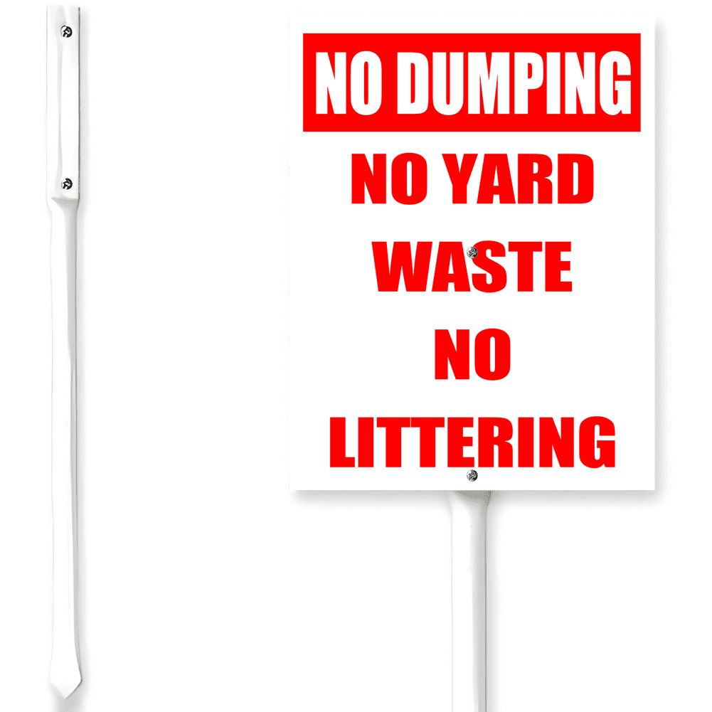 Kurmntregon No Dumping Sign With Stake No Dumping Yard Sign No Yard ...