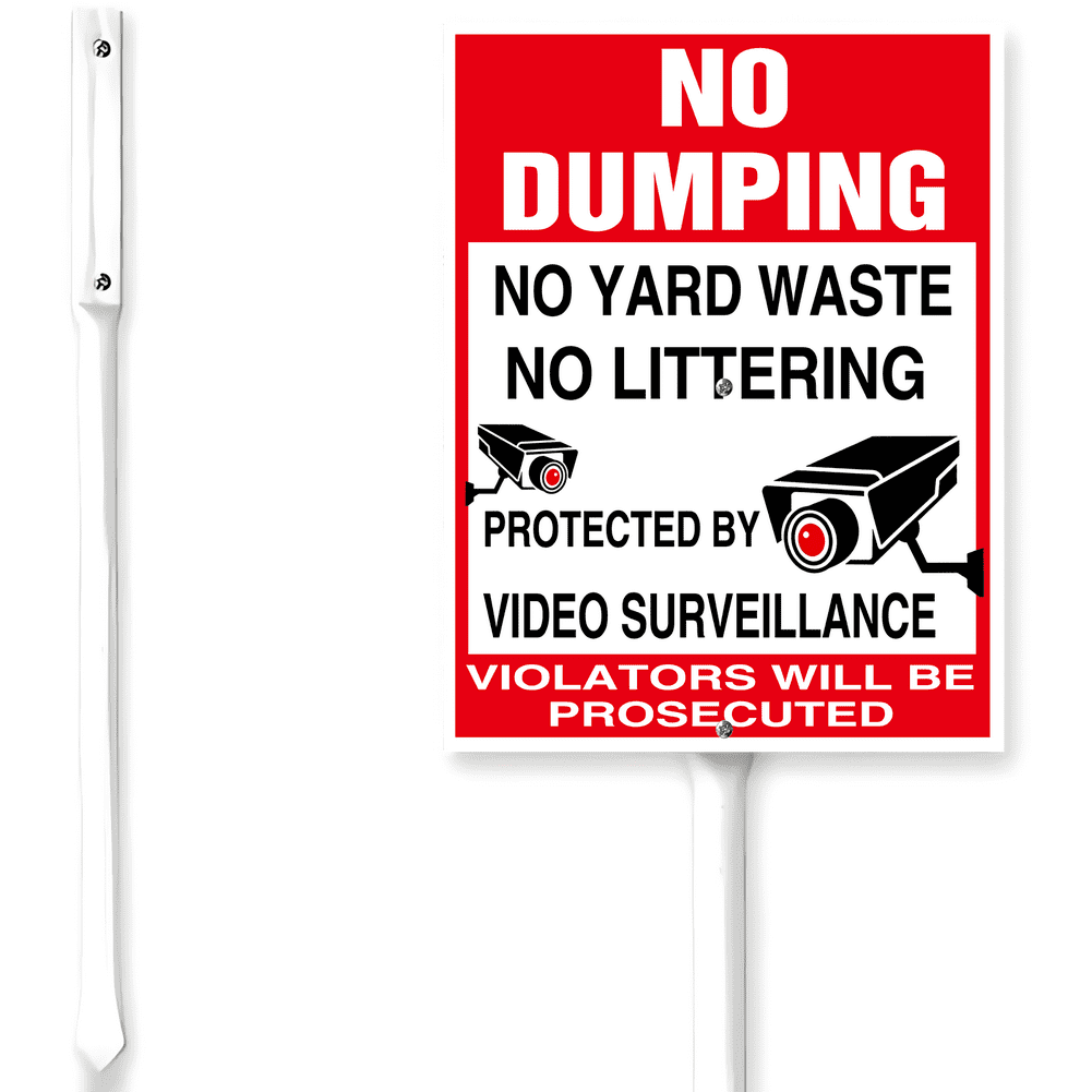 Kurmntregon No Dumping Sign With Stake No Dumping Yard Sign No Yard ...
